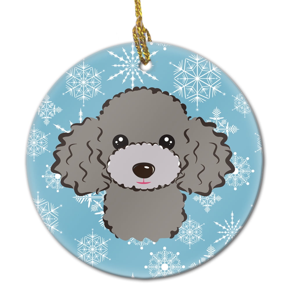 Carolines Treasures BB1693CO1 Snowflake Silver Gray Poodle Ceramic ...