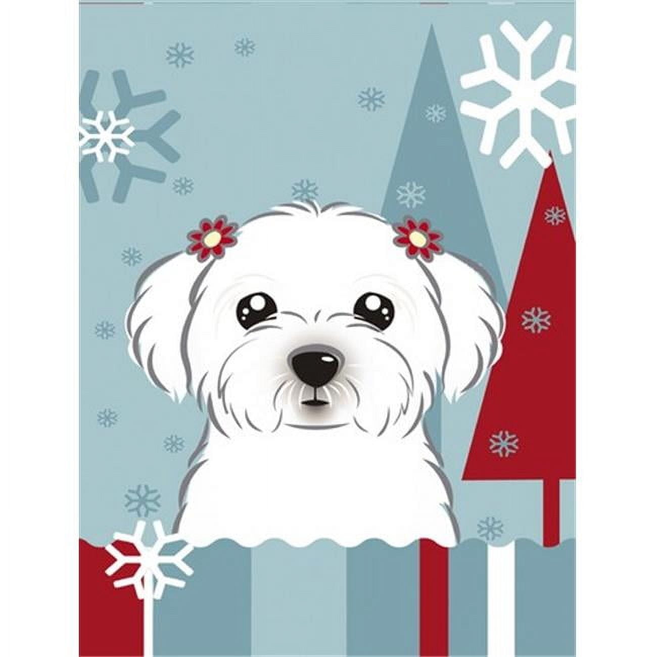 Carolines Treasures BB1704CHF Winter Holiday Maltese Flag Canvas House ...