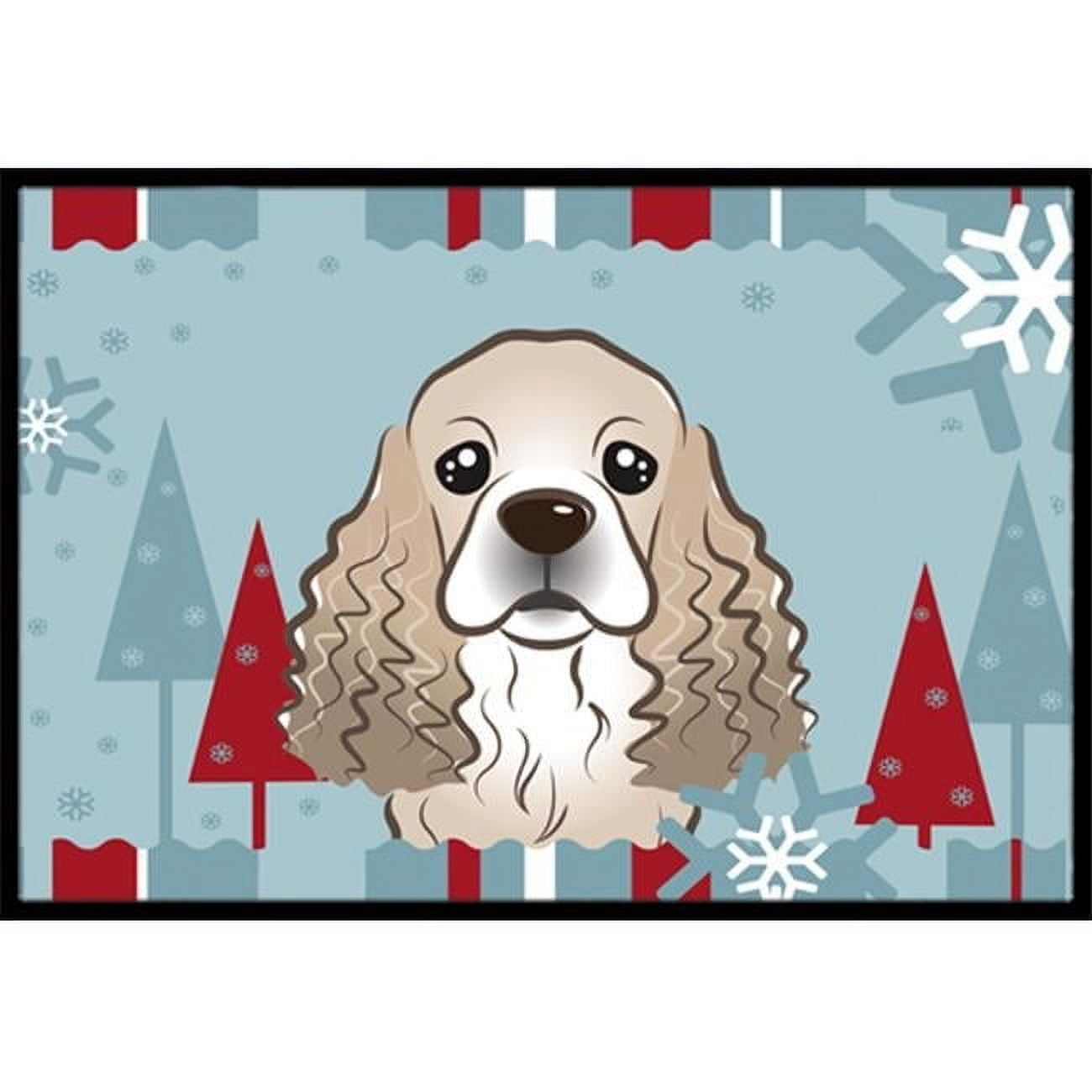Caroline's Treasures BB1712MAT Winter Holiday Cocker Spaniel Door Mat ...