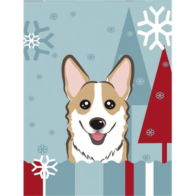 Caroline's Treasures BB1749GF Winter Holiday Sable Corgi Flag Garden ...