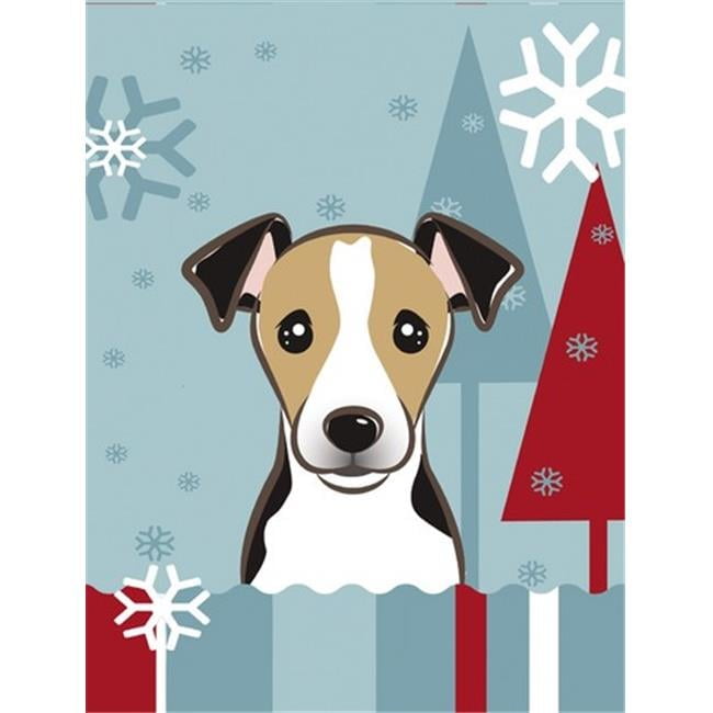 Carolines Treasures BB1757GF Winter Holiday Jack Russell Terrier Flag ...