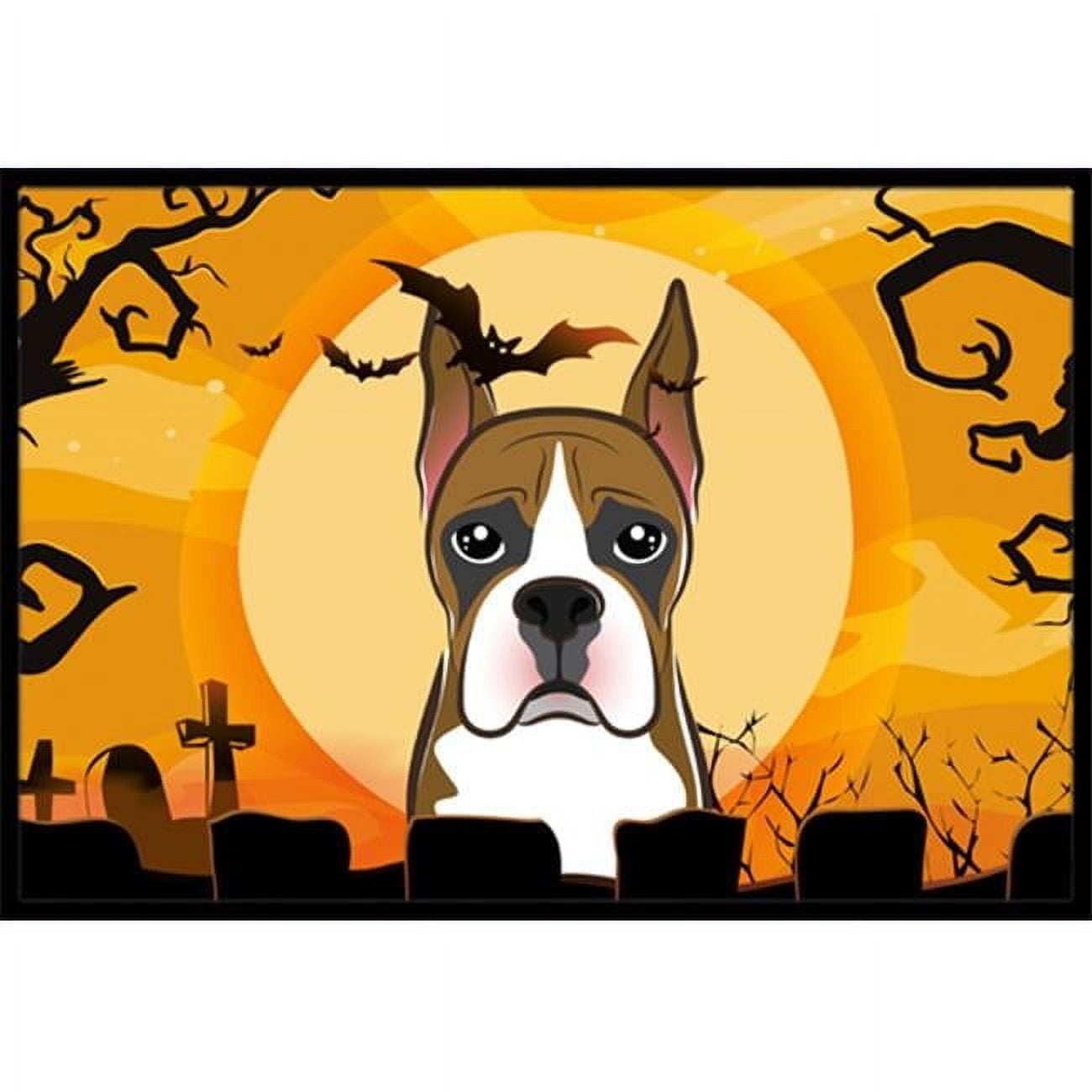 Caroline's Treasures BB1781JMAT Halloween Boxer Door Mat, Indoor Rug or ...