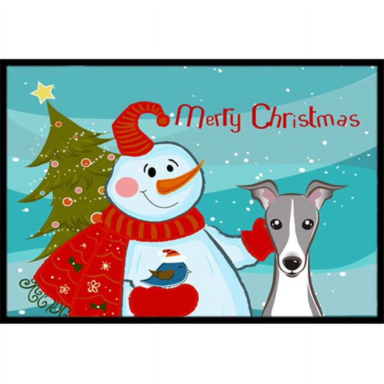 Carolines Treasures BB1856MAT Snowman With Italian Greyhound Indoor ...