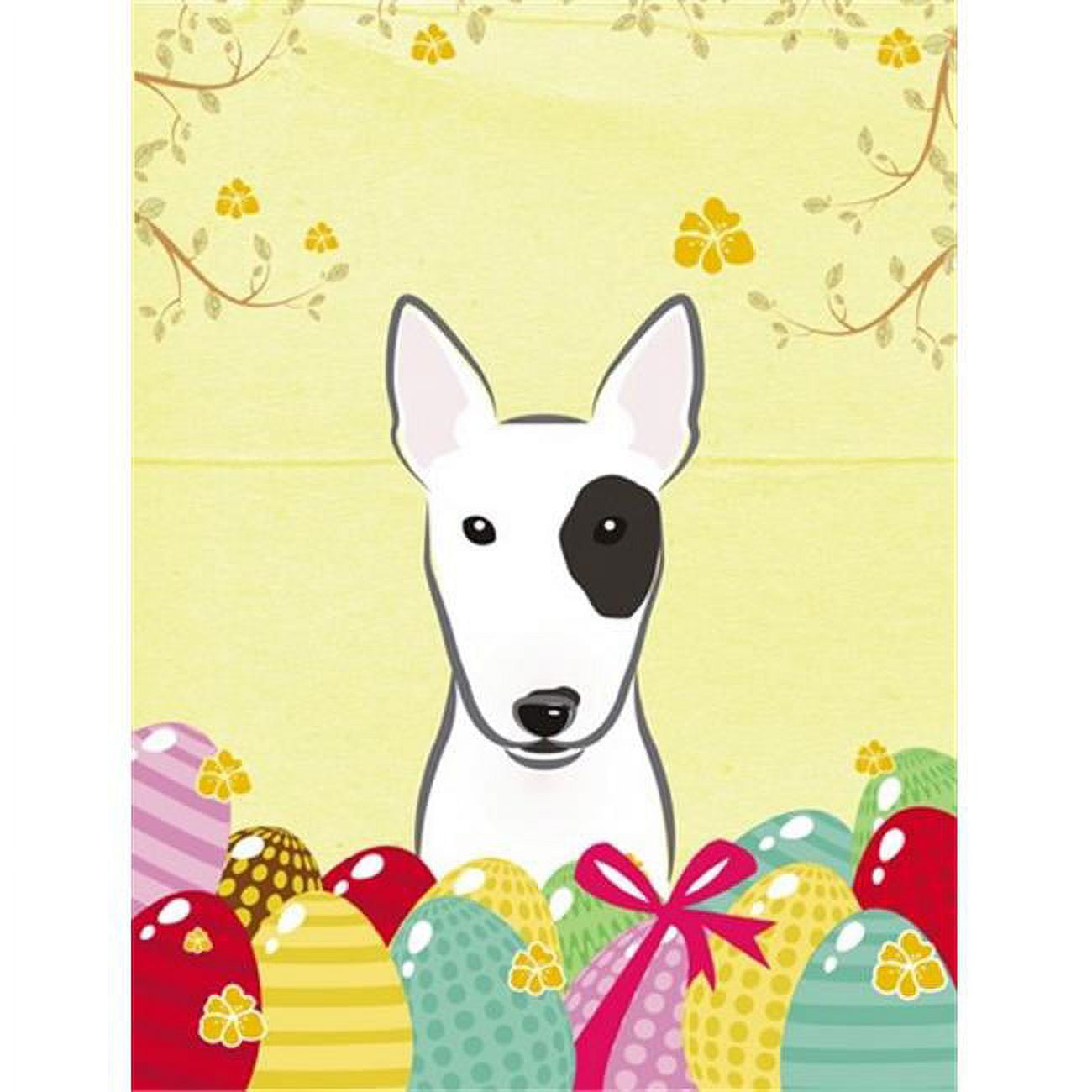 Carolines Treasures BB1891GF Bull Terrier Easter Egg Hunt Flag Garden ...