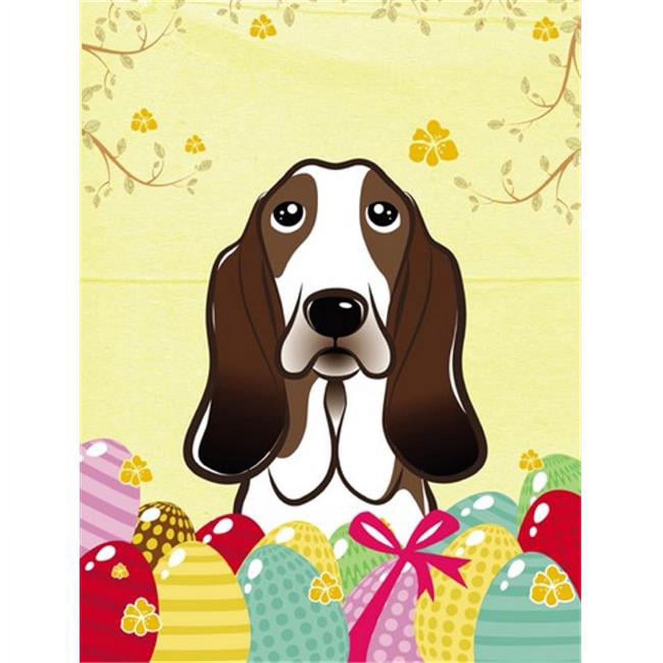 Caroline's Treasures BB1925GF Basset Hound Easter Egg Hunt Flag Garden ...