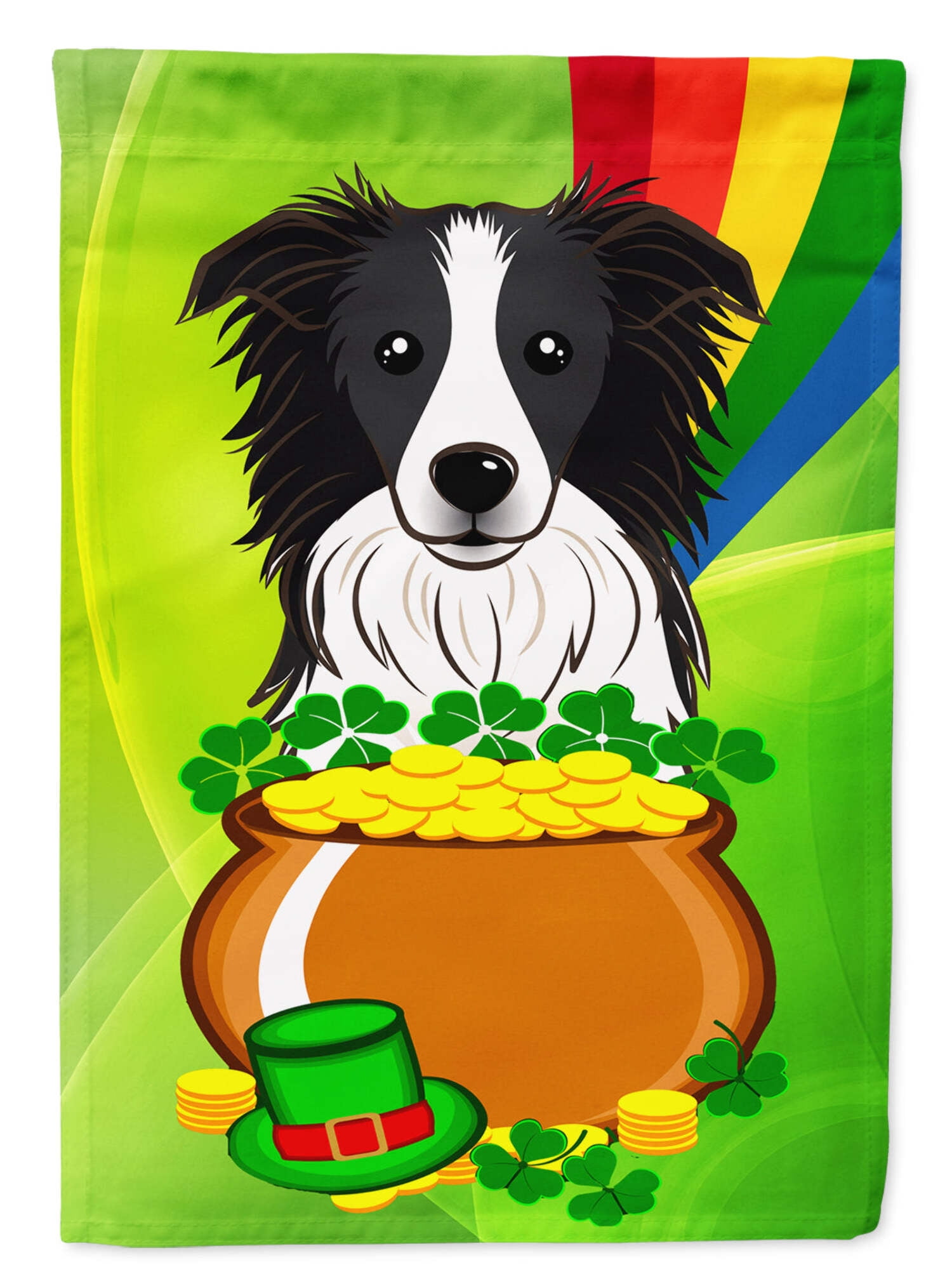 Caroline's Treasures BB1985GF Border Collie St. Patrick's Day Flag ...