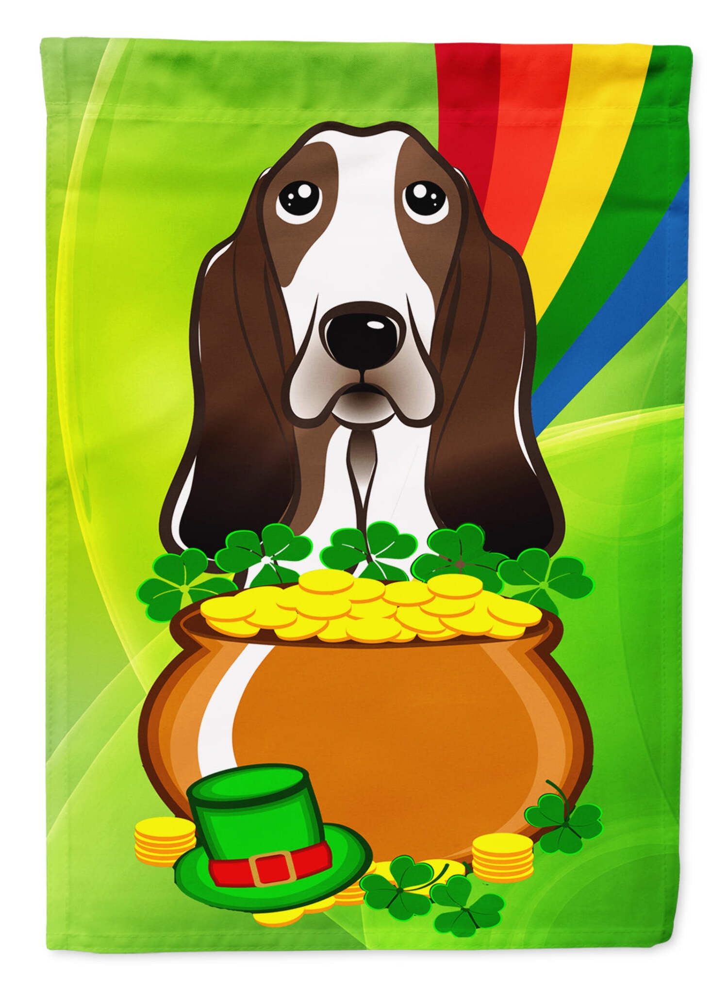 Caroline's Treasures BB1987GF Basset Hound St. Patrick's Day Flag ...