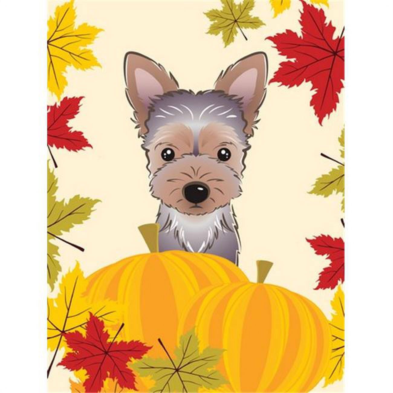 Caroline's Treasures BB2038GF Yorkie Puppy Thanksgiving Flag Garden ...