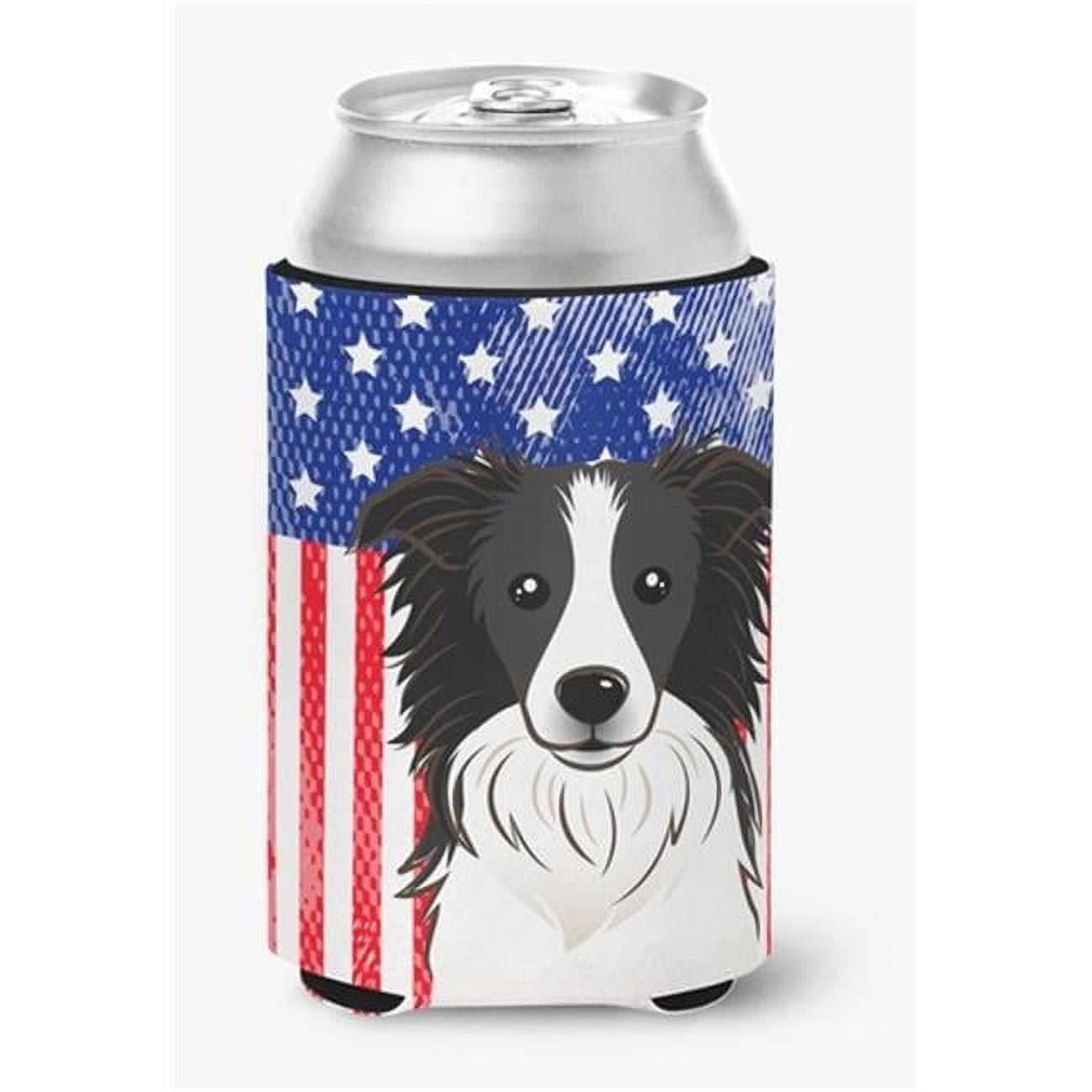 Caroline's Treasures BB2171CC American Flag and Border Collie Can or ...