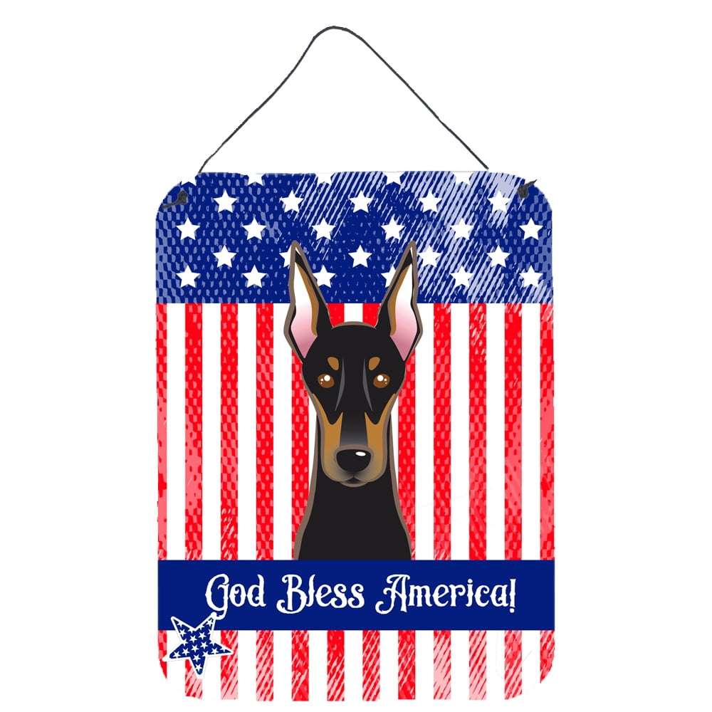 Carolines Treasures BB2175DS1216 God Bless American Flag with Doberman ...