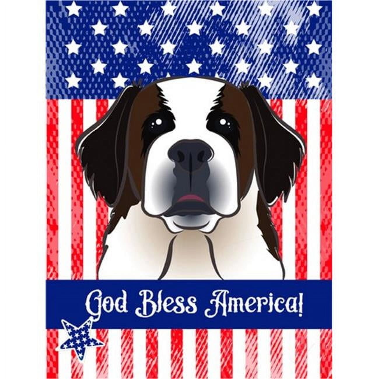 Carolines Treasures BB2176CHF God Bless American Flag with Saint Bernard Canvas House Flag ...