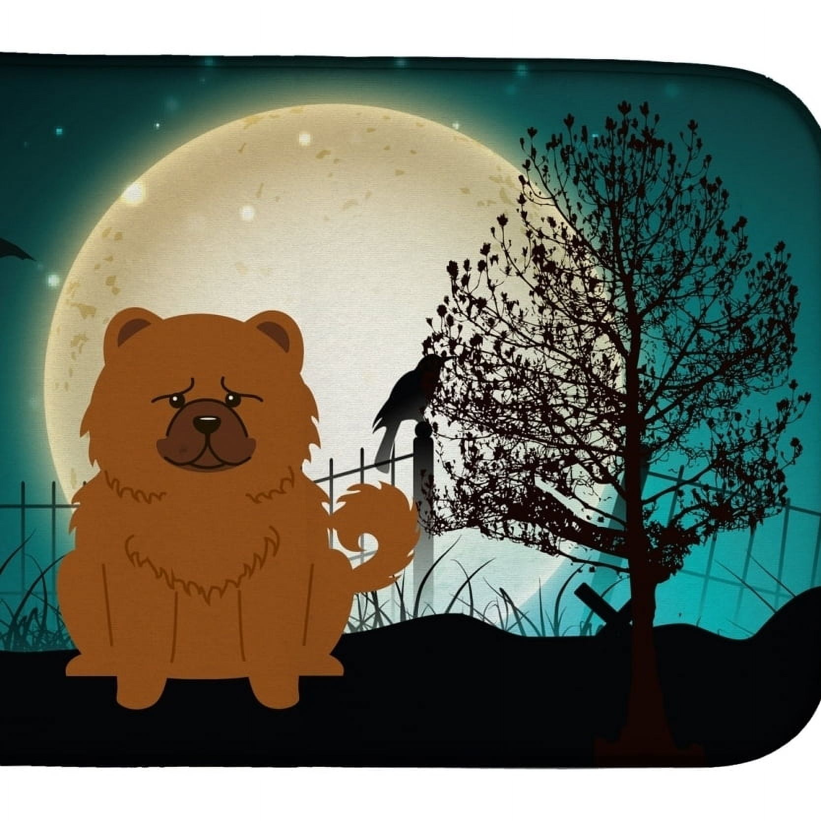 Carolines Treasures BB2332DDM Halloween Scary Chow Chow Red Dish Drying ...