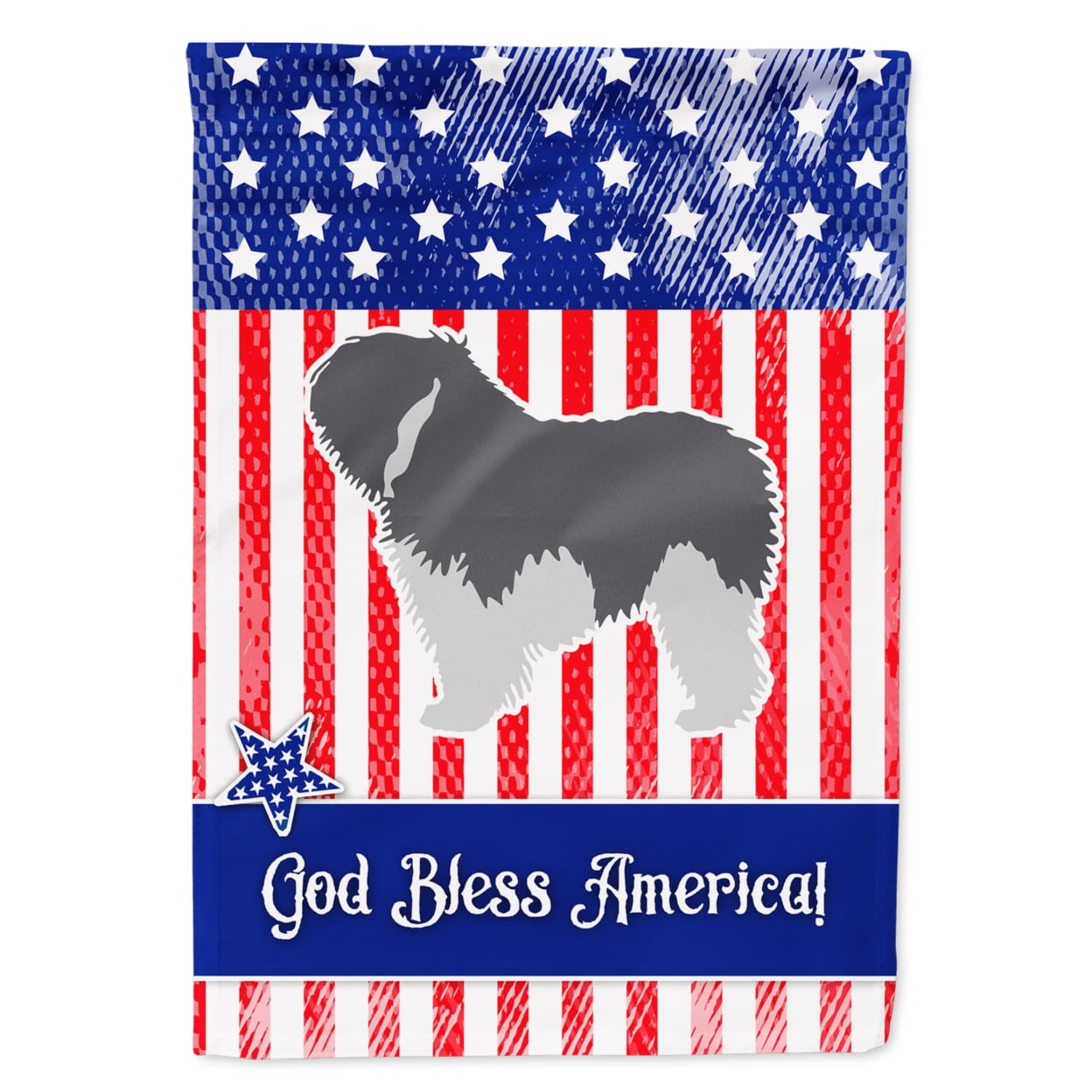 USA Patriotic Polish Lowland Sheepdog Dog Garden Flag - Walmart ...