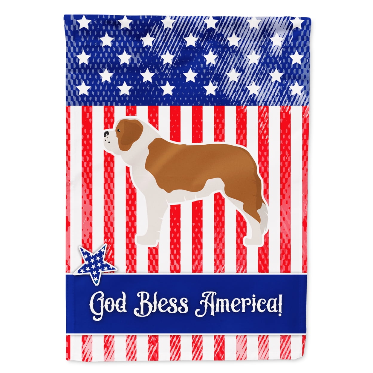 Carolines Treasures BB3376GF USA Patriotic Saint Bernard Flag Garden ...