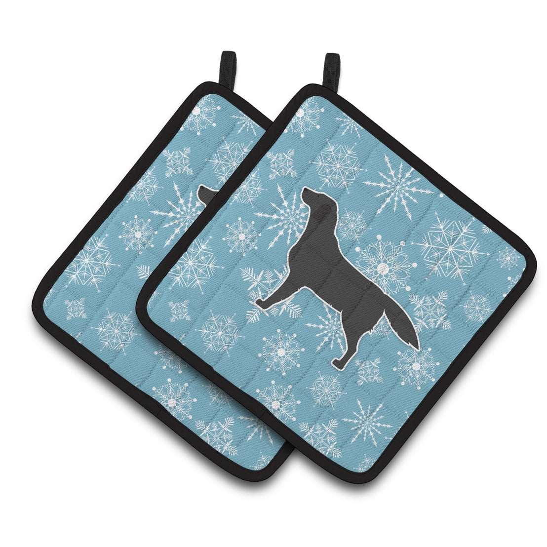 Winter Snowflake Black Labrador Retriever Pair of Pot Holders - Walmart ...