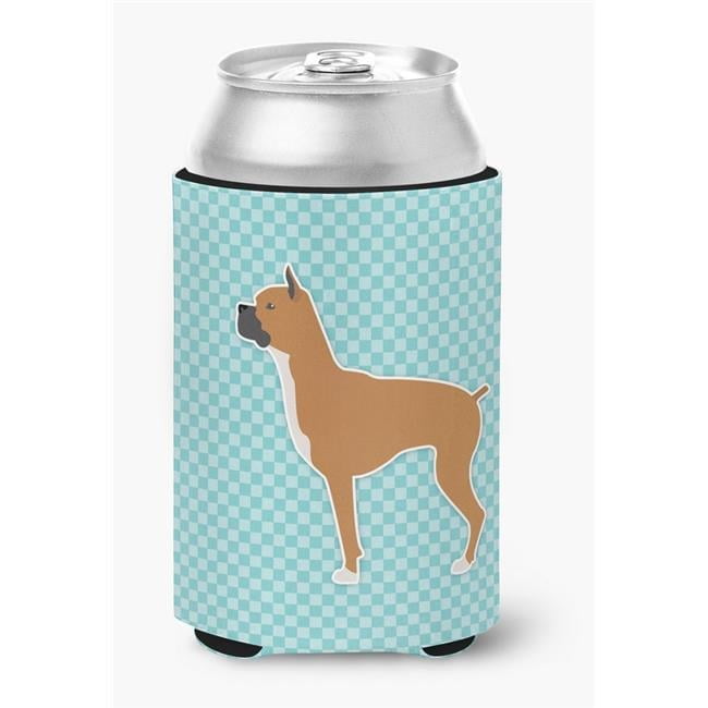 Carolines Treasures BB3753CC Boxer Checkerboard Blue Can or Bottle ...