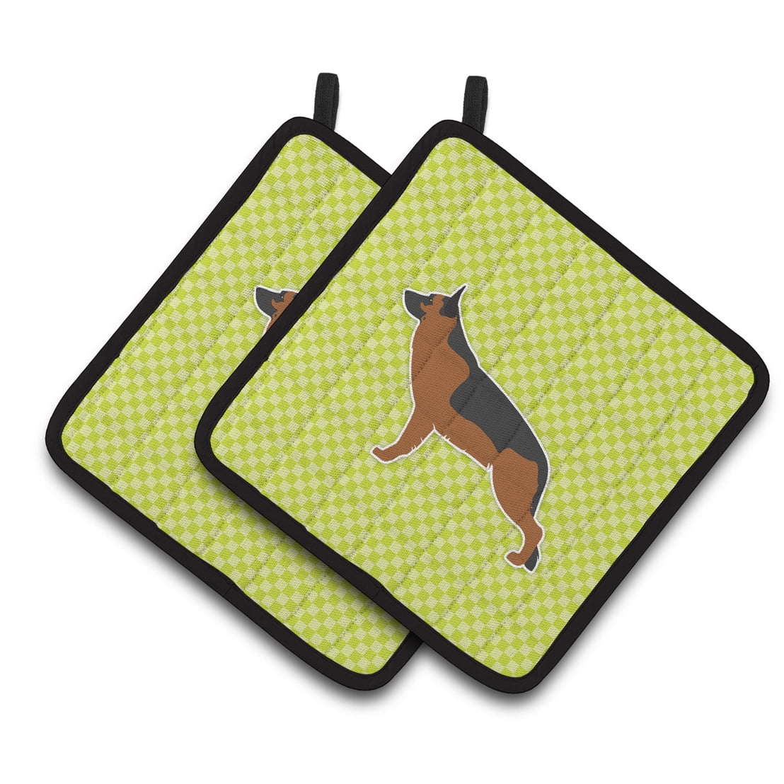 Carolines Treasures BB3824PTHD German Shepherd Checkerboard Green Pair ...
