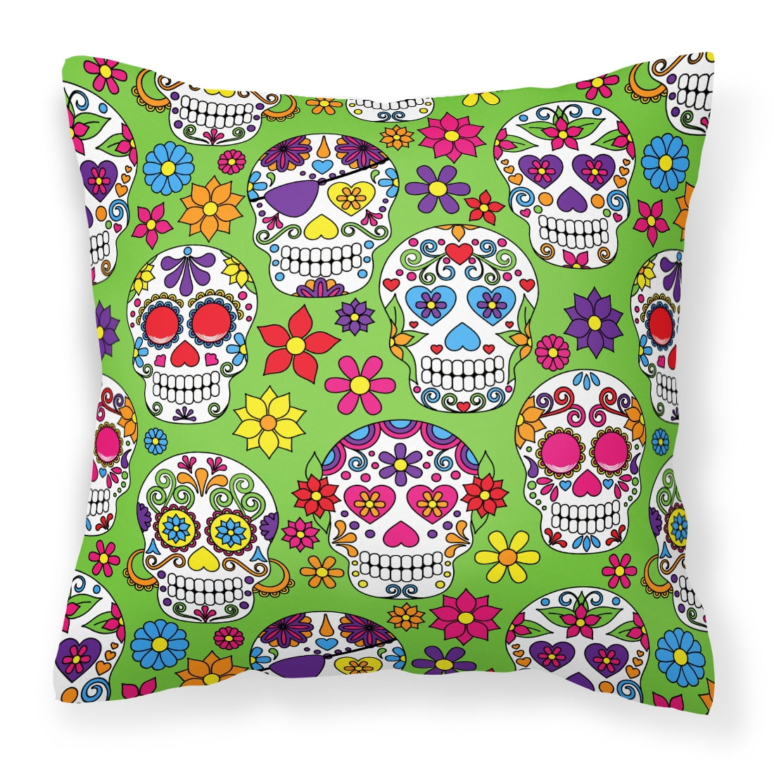 Carolines Treasures BB5117PW1414 Day of the Dead Green Fabric ...