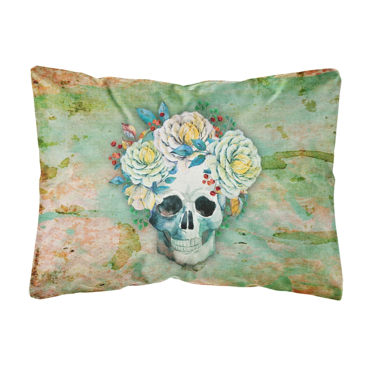 Carolines Treasures BB5124PW1216 Day of the Dead Skull with Flowers ...