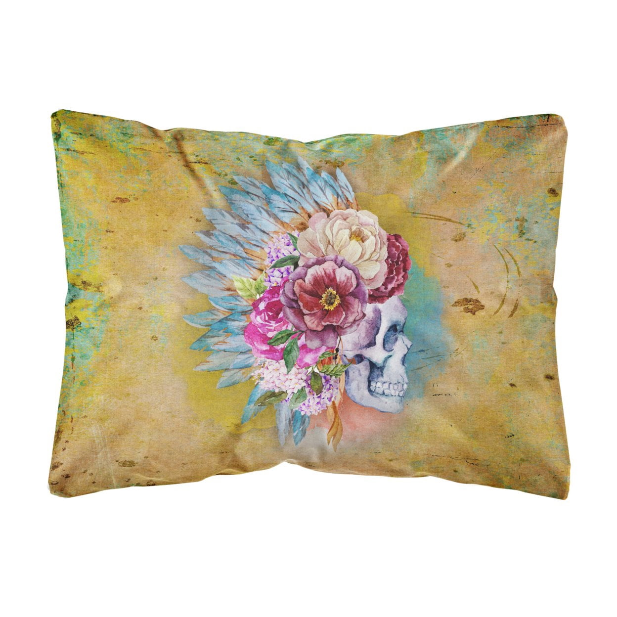 Carolines Treasures BB5129PW1216 Day of the Dead Flowers Skull Canvas ...