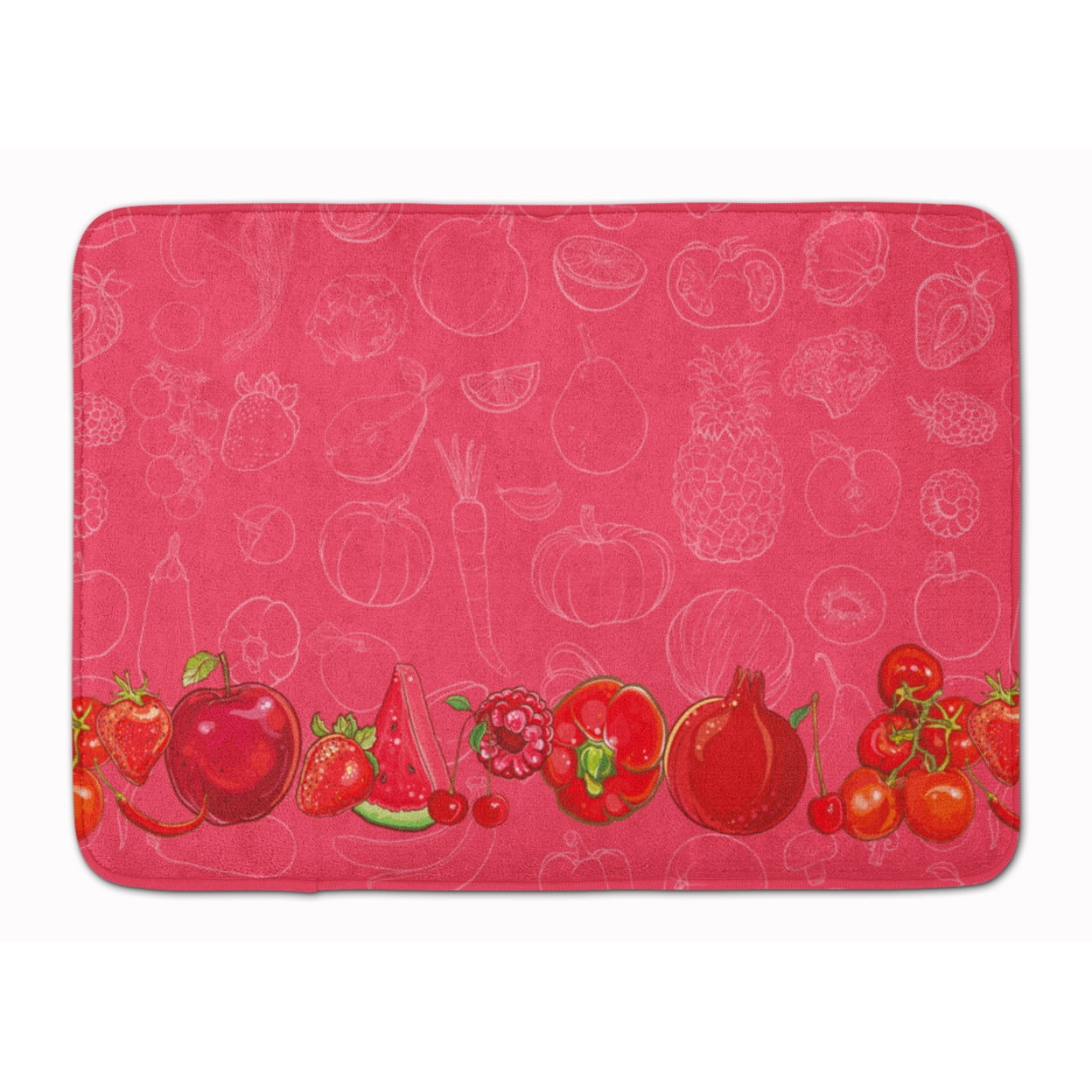 Carolines Treasures BB5133RUG Fruits and Vegetables in Red Machine ...