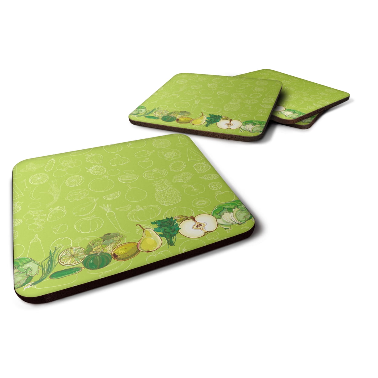 Carolines Treasures BB5135FC Fruits and Vegetables in Green Foam ...