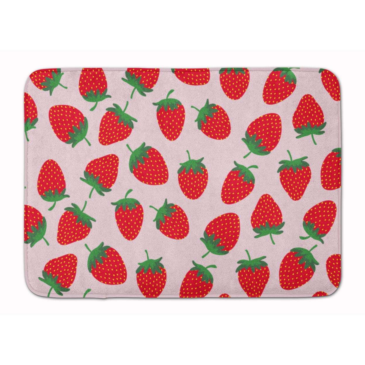Carolines Treasures BB5146RUG Strawberries on Pink Machine Washable ...