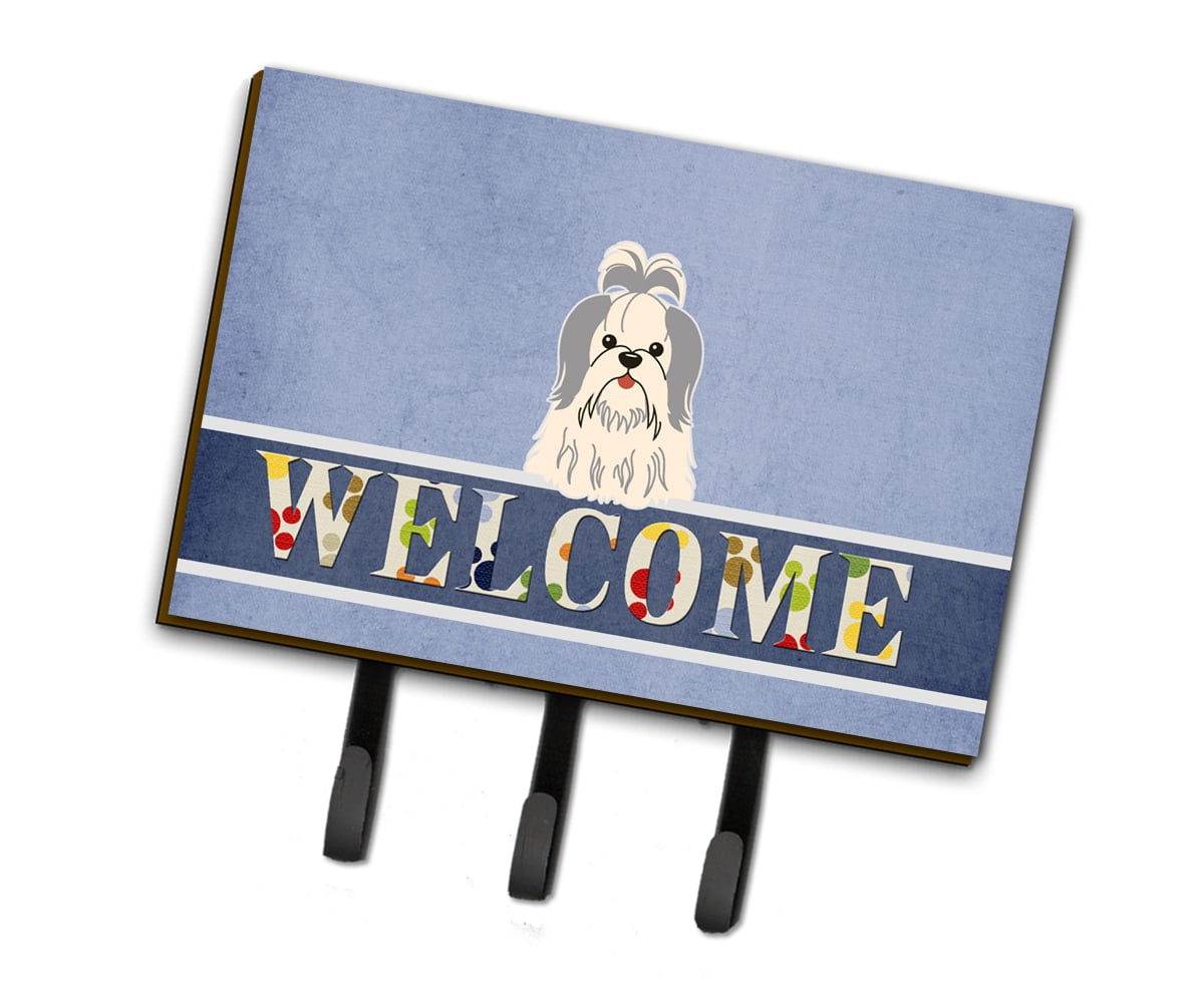 Carolines Treasures BB5666TH68 Shih Tzu Silver White Welcome Leash or ...