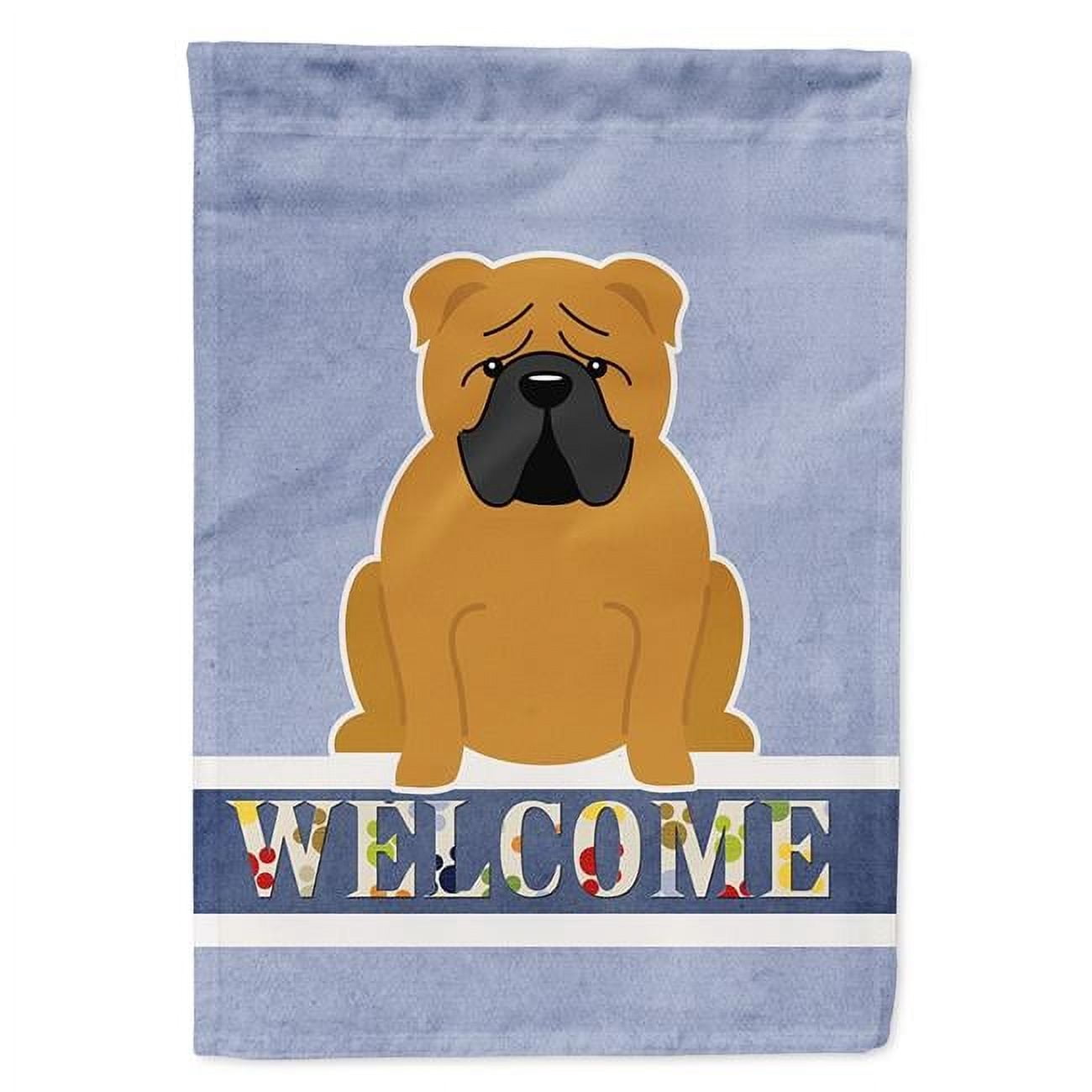 English Bulldog Red Welcome Flag Canvas House Size - Walmart.com