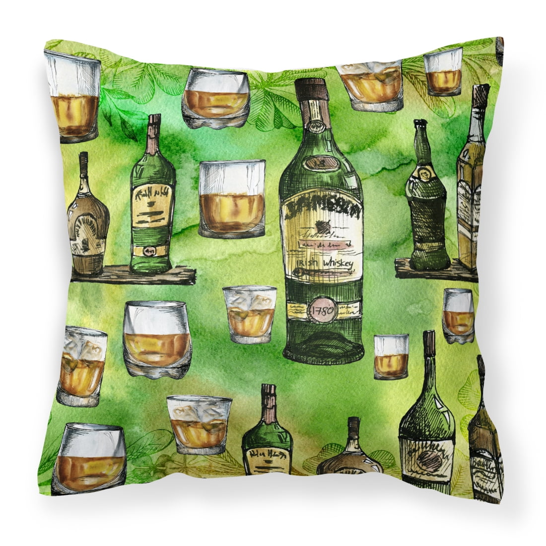Carolines Treasures BB5757PW1414 Irish Whiskey Fabric Decorative Pillow ...