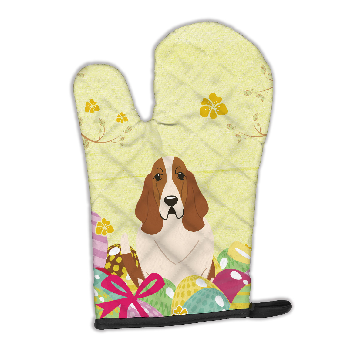 Carolines Treasures BB6021OVMT Easter Eggs Basset Hound Oven Mitt Large ...