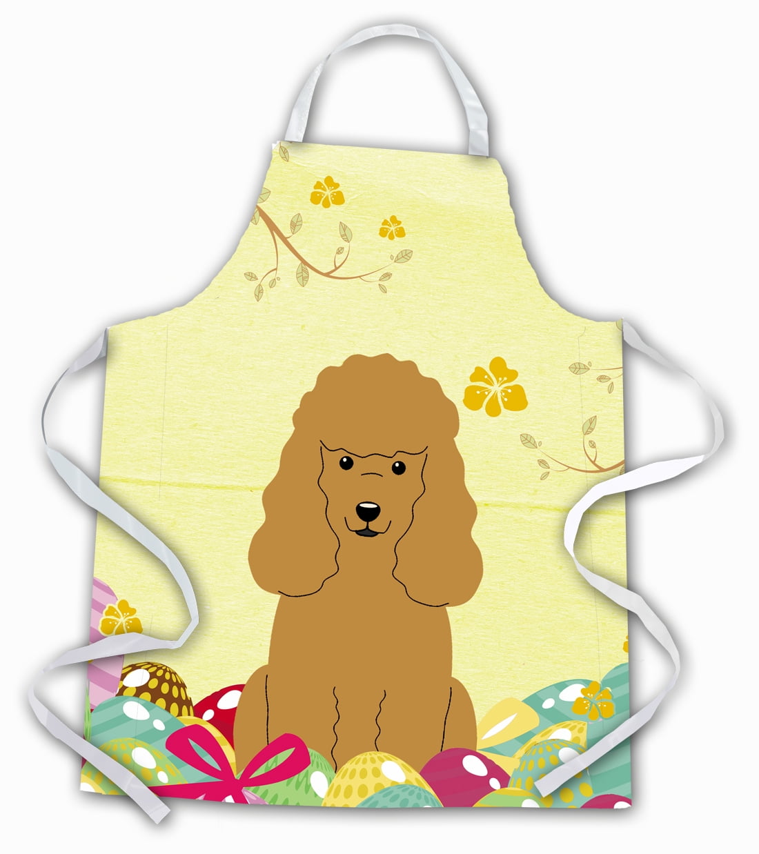 Carolines Treasures BB6069APRON Easter Eggs Poodle Tan Apron Large ...