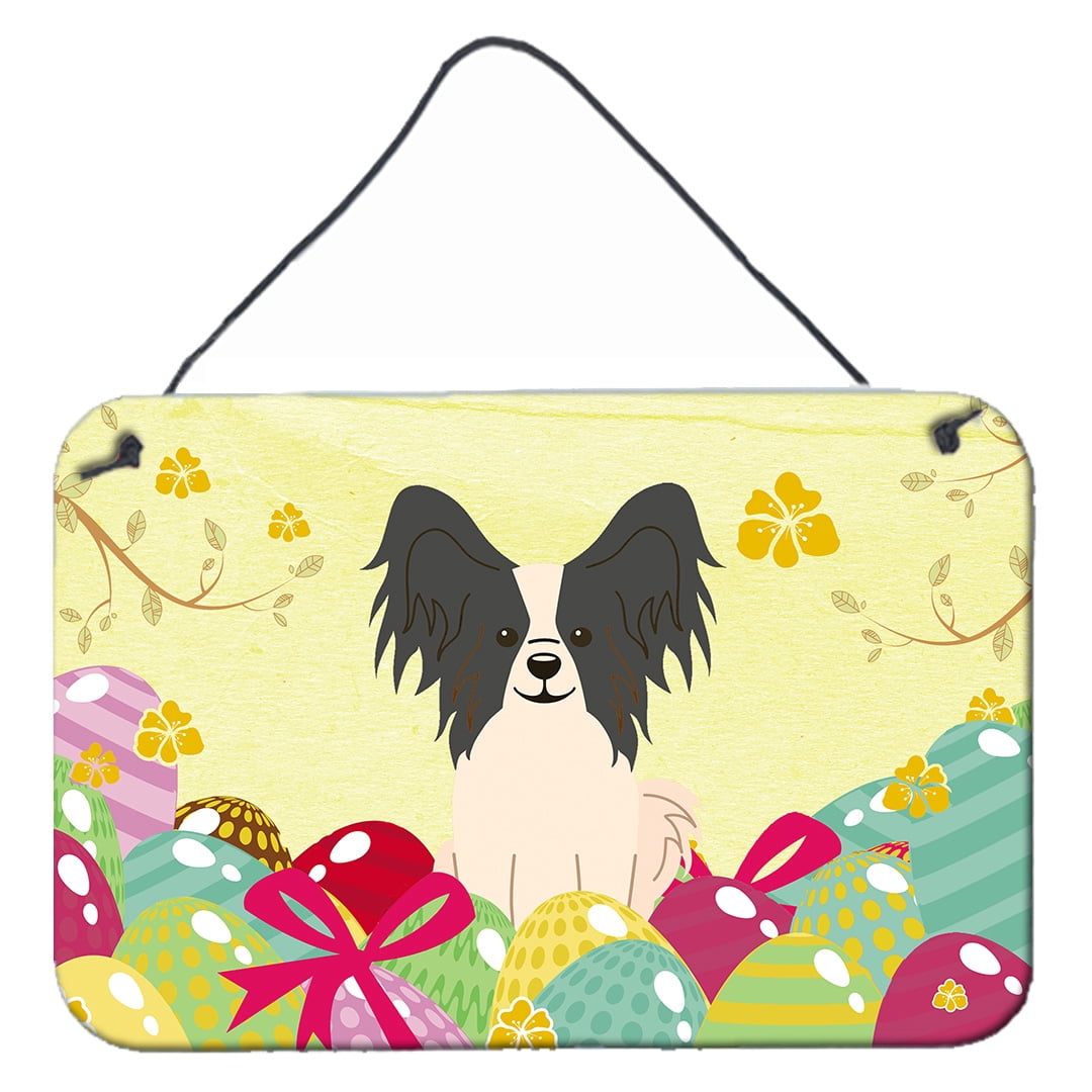 Carolines Treasures BB6076DS812 Easter Eggs Papillon Black White Wall ...