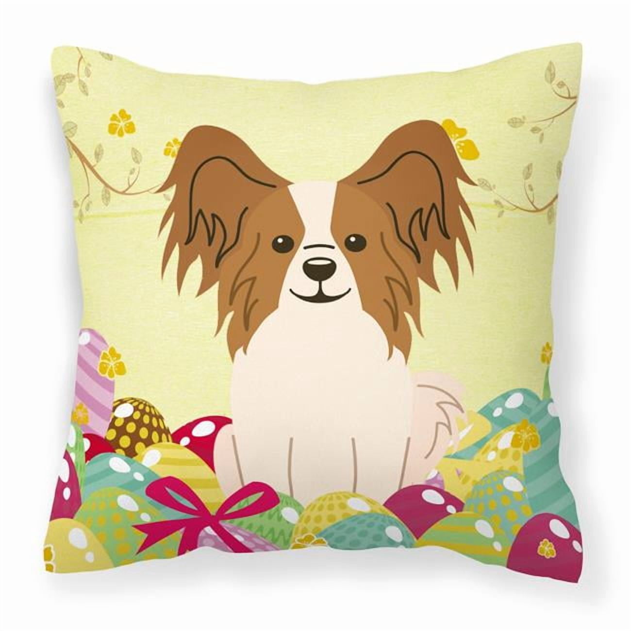 Caroline's Treasures BB6078PW1414 Easter Eggs Papillon Red White Fabric ...