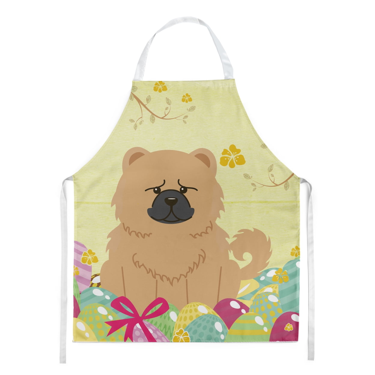 Carolines Treasures BB6144APRON Easter Eggs Chow Chow Cream Apron Large ...