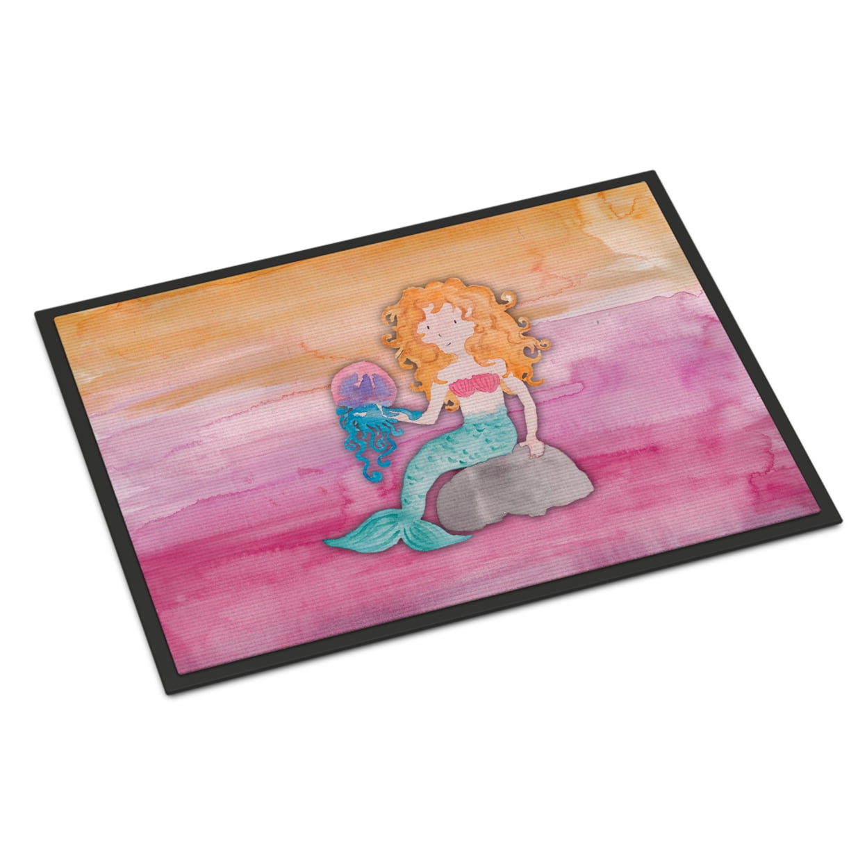 Carolines Treasures BB7423JMAT Blonde Mermaid Watercolor Door Mat ...