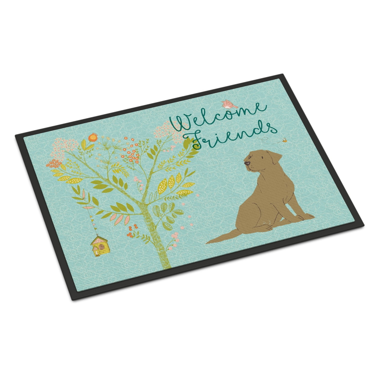 Carolines Treasures BB7597JMAT Welcome Friends Chocolate Labrador ...