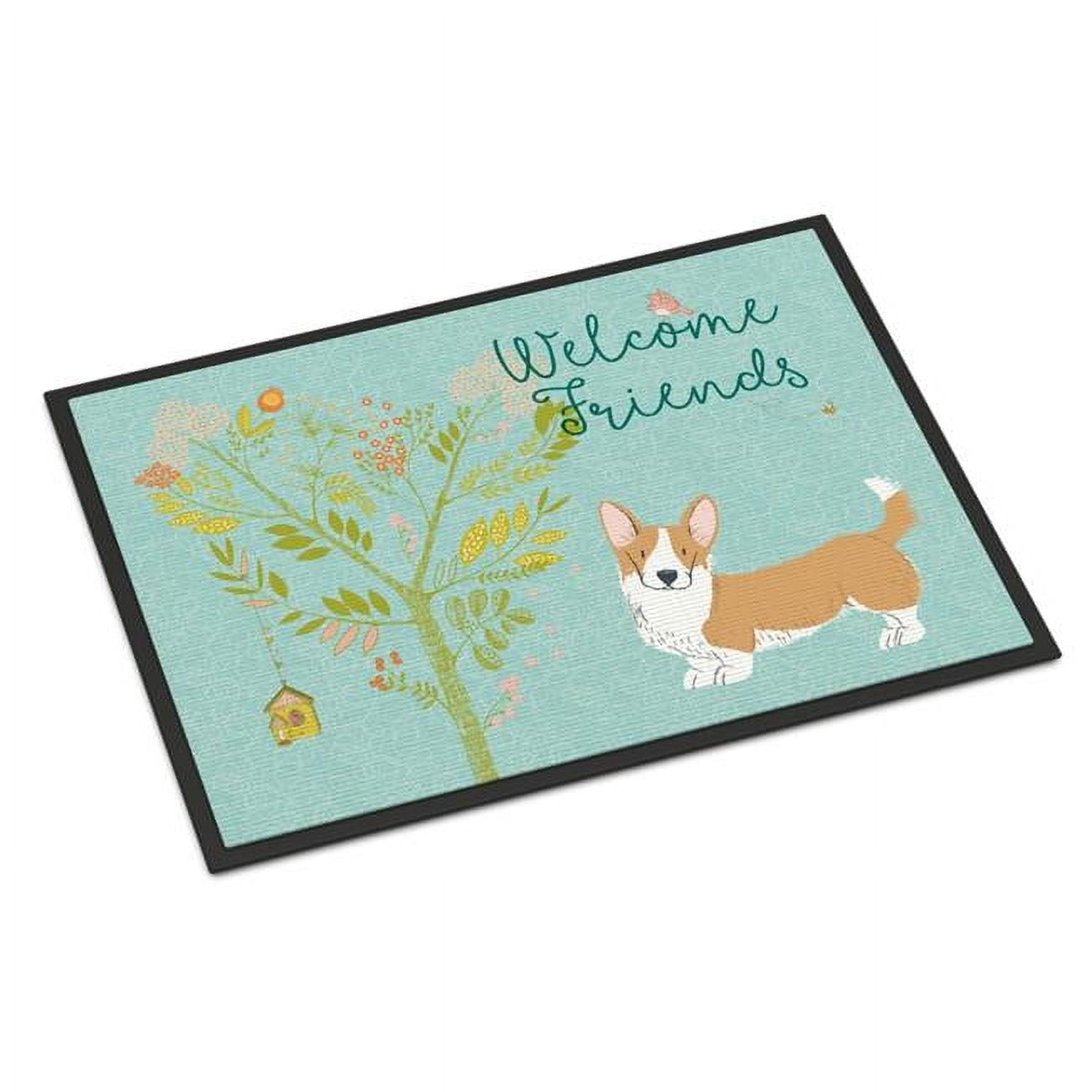 Carolines Treasures BB7611MAT Welcome Friends Cardigan Welsh Corgi Red ...