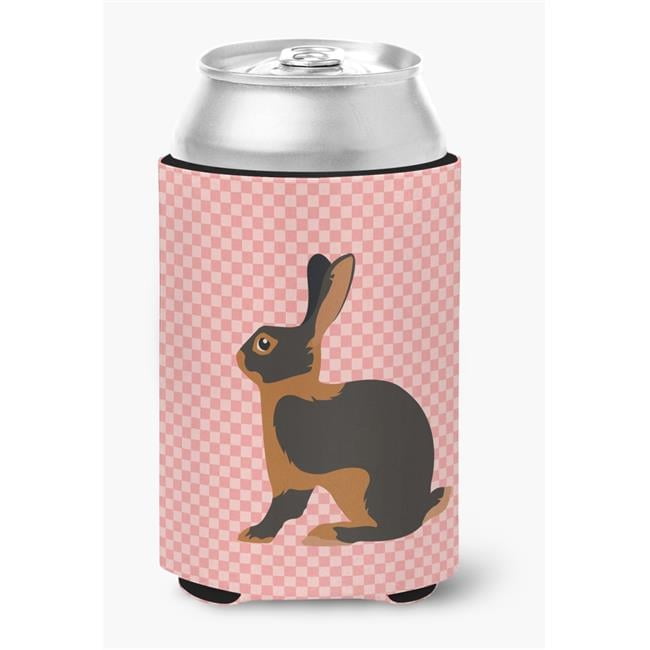 Carolines Treasures BB7963CC Tan Rabbit Pink Check Can or Bottle Hugger ...