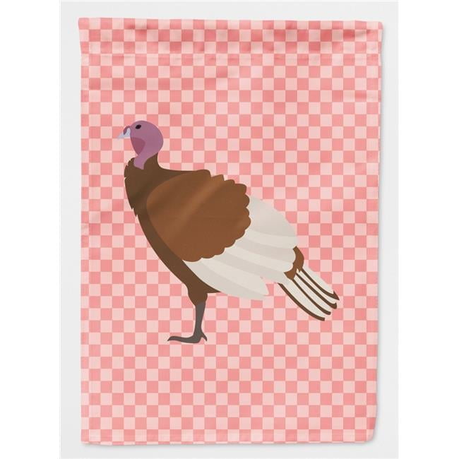 Carolines Treasures BB7982GF Bourbon Red Turkey Hen Pink Check Garden ...