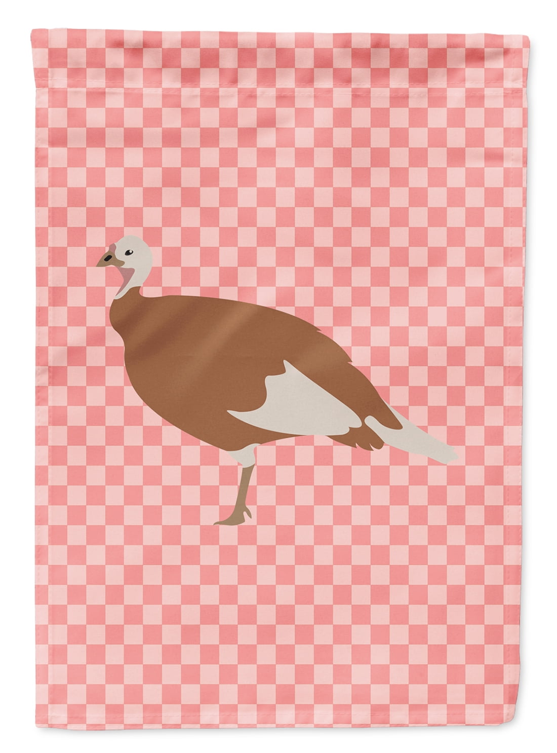 Carolines Treasures Jersey Buff Turkey Hen Pink Check Flag Garden Size ...
