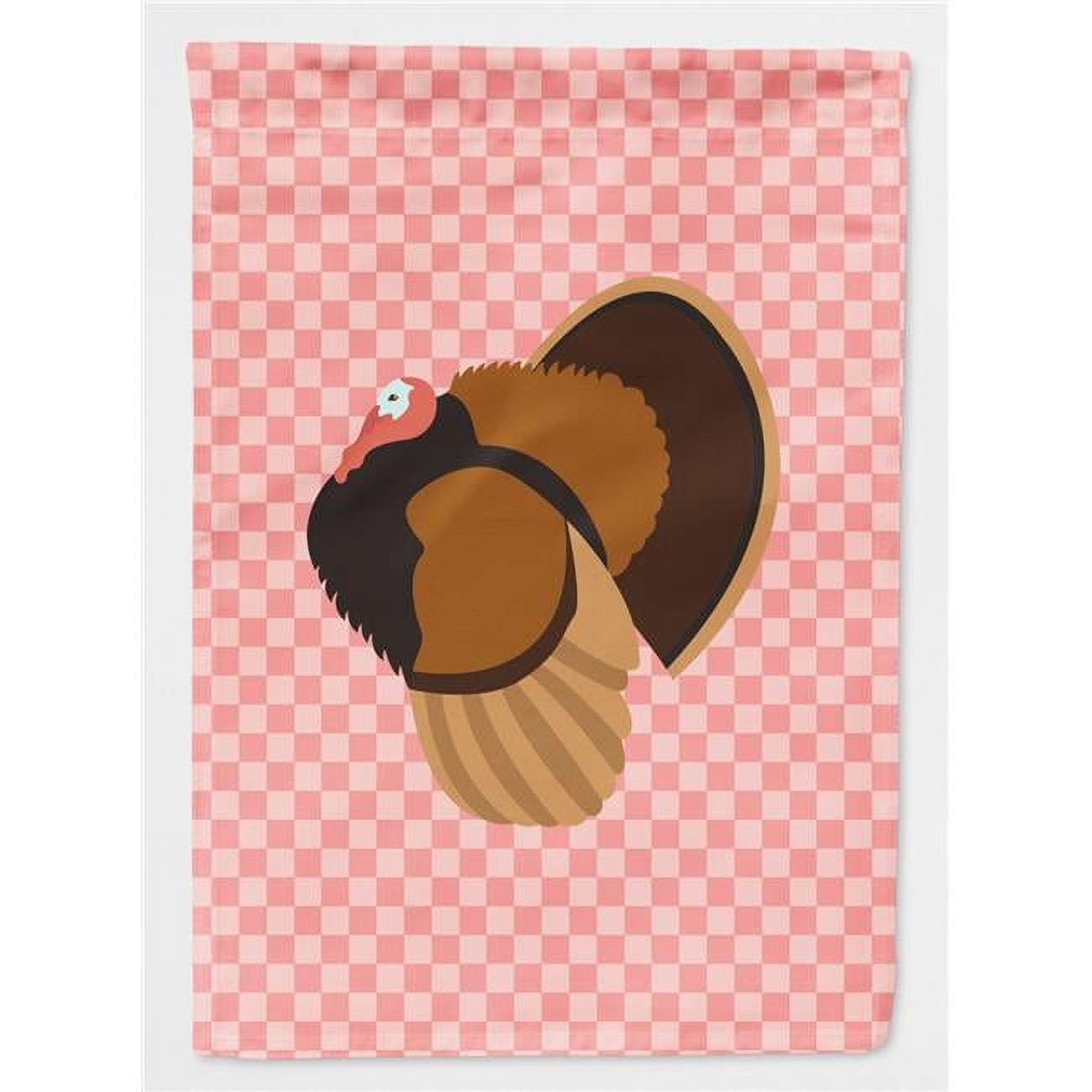 Carolines Treasures BB7986GF Bronze Turkey Pink Check Garden Flag Size ...