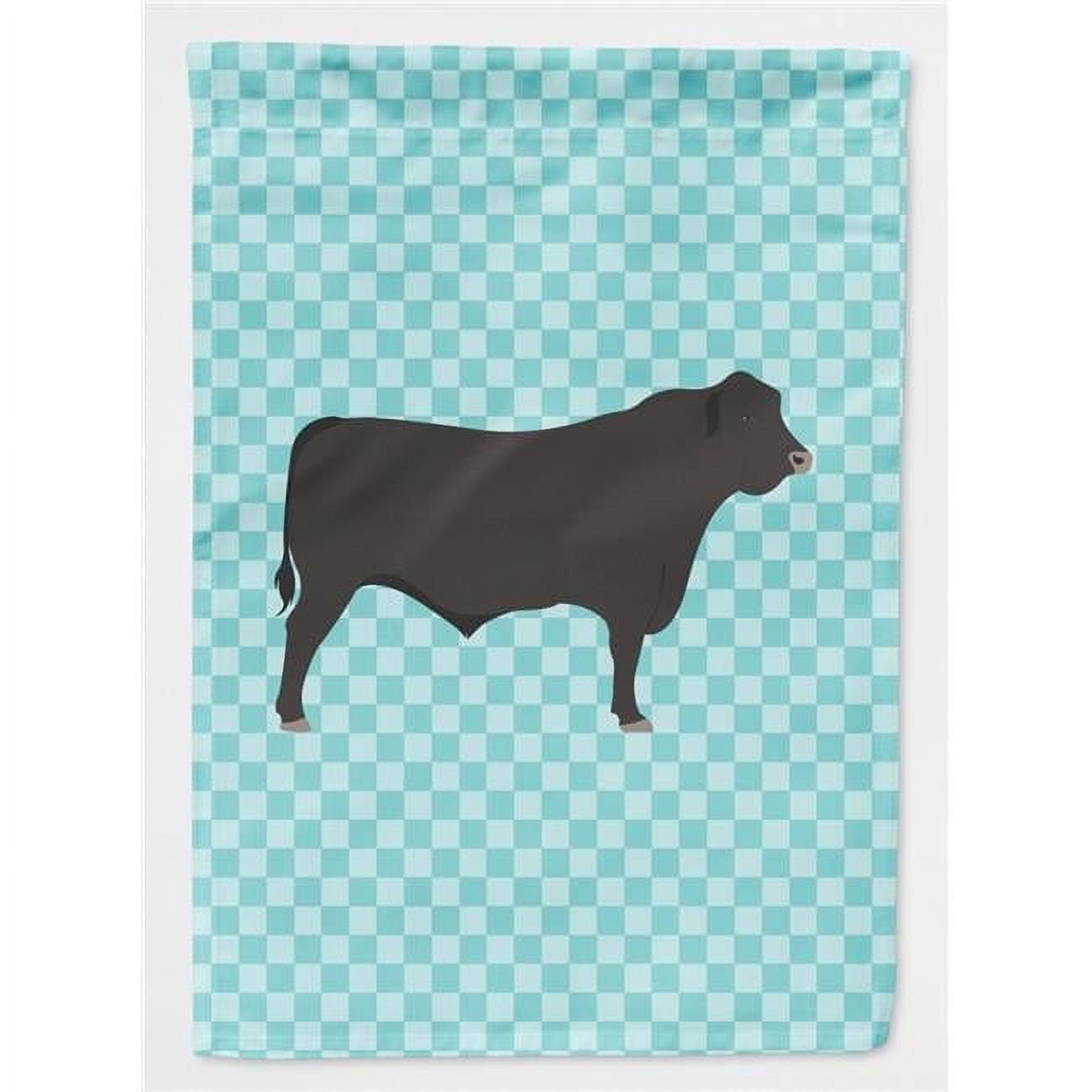 Caroline's Treasures BB8002GF Black Angus Cow Blue Check Flag Garden ...