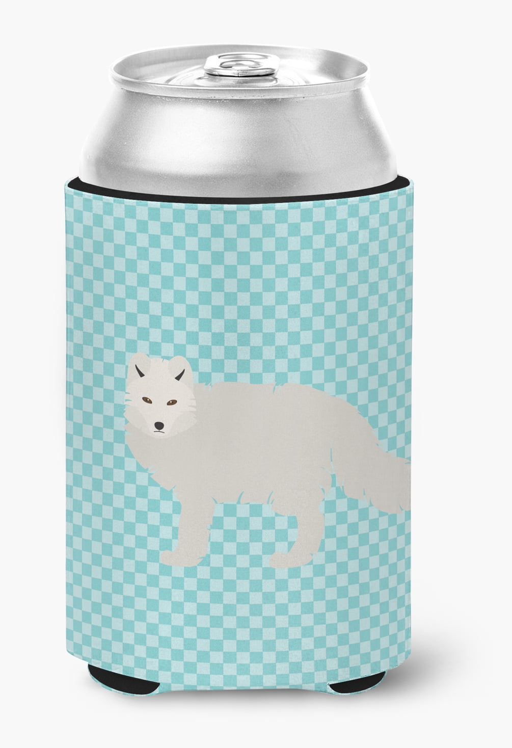 Carolines Treasures BB8051CC White Arctic Fox Blue Check Can or Bottle ...