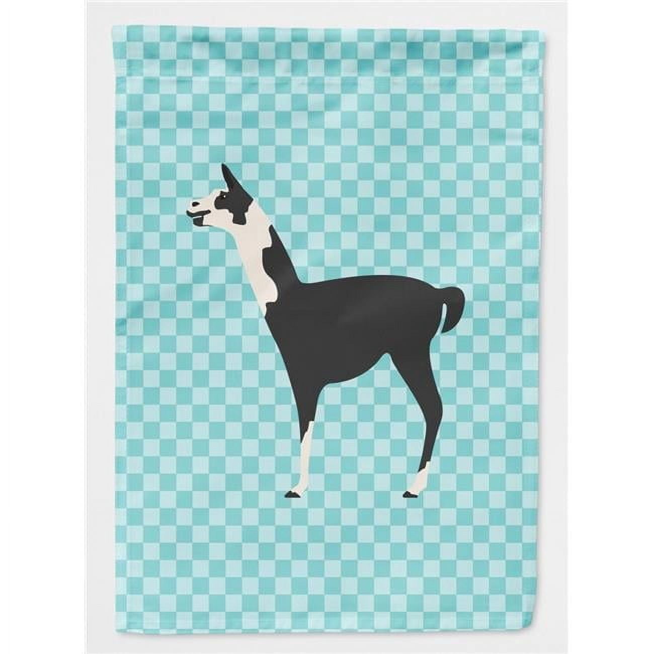 Caroline's Treasures BB8092CHF Llama Q' Ara Blue Check Flag Canvas ...
