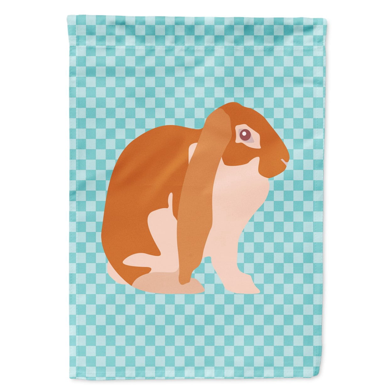 Carolines Treasures BB8136GF English Lop Rabbit Blue Check Garden Flag ...