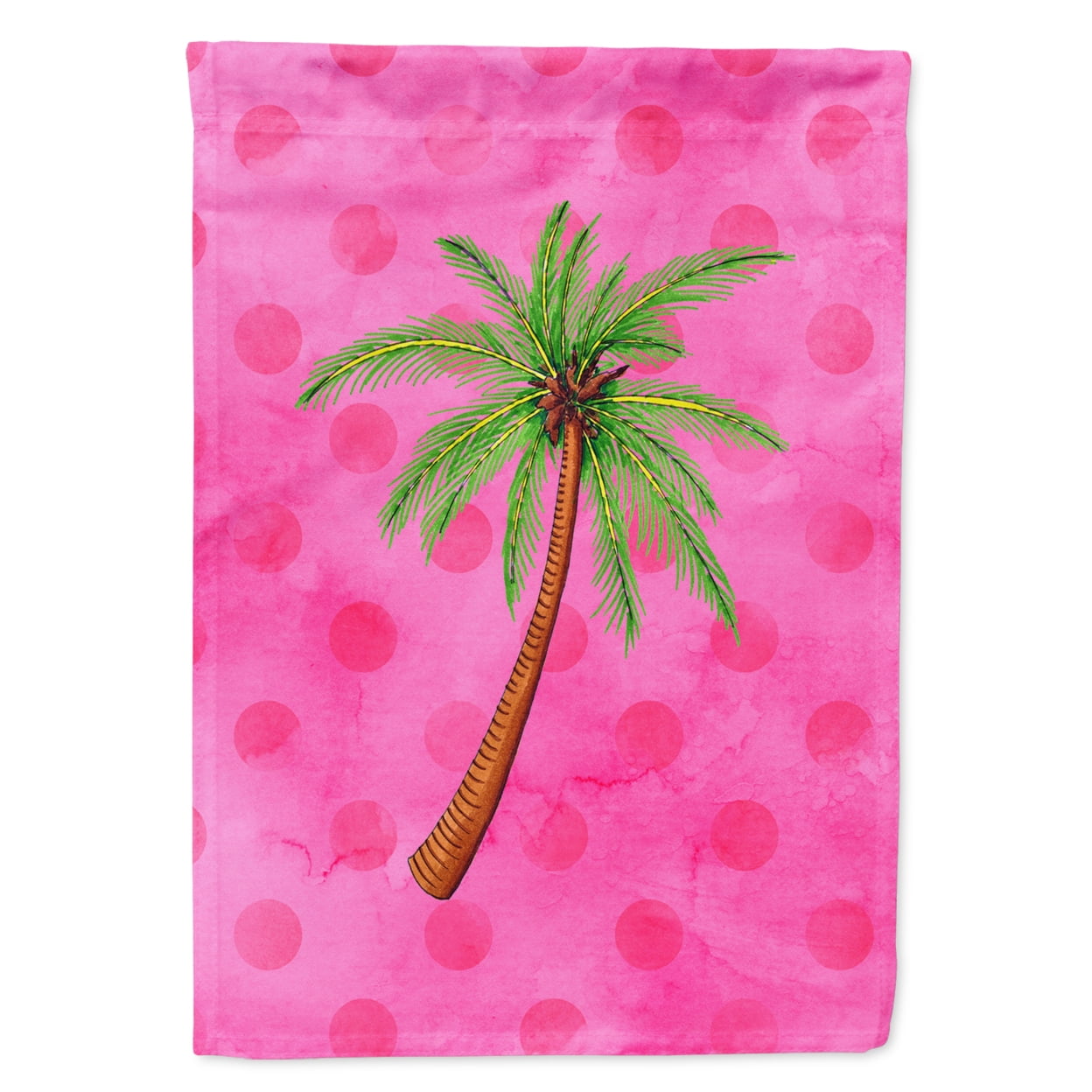 Carolines Treasures BB8169GF Palm Tree Pink Polkadot Flag Garden Size ...