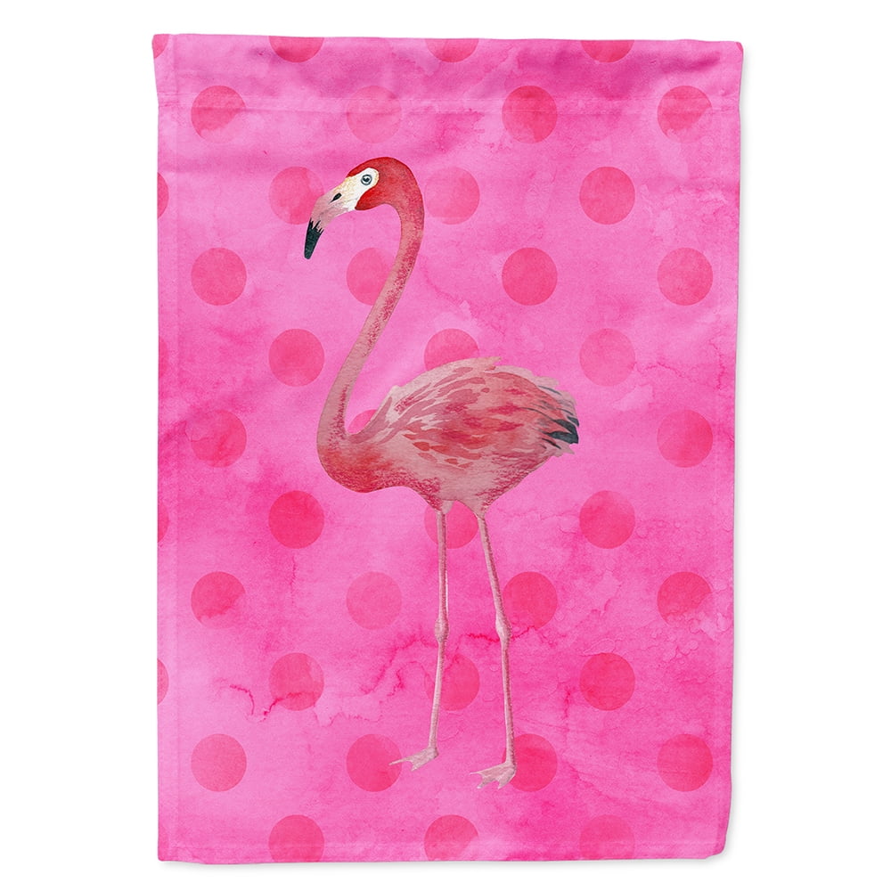 Carolines Treasures BB8189CHF Flamingo Pink Polkadot Flag Canvas House ...