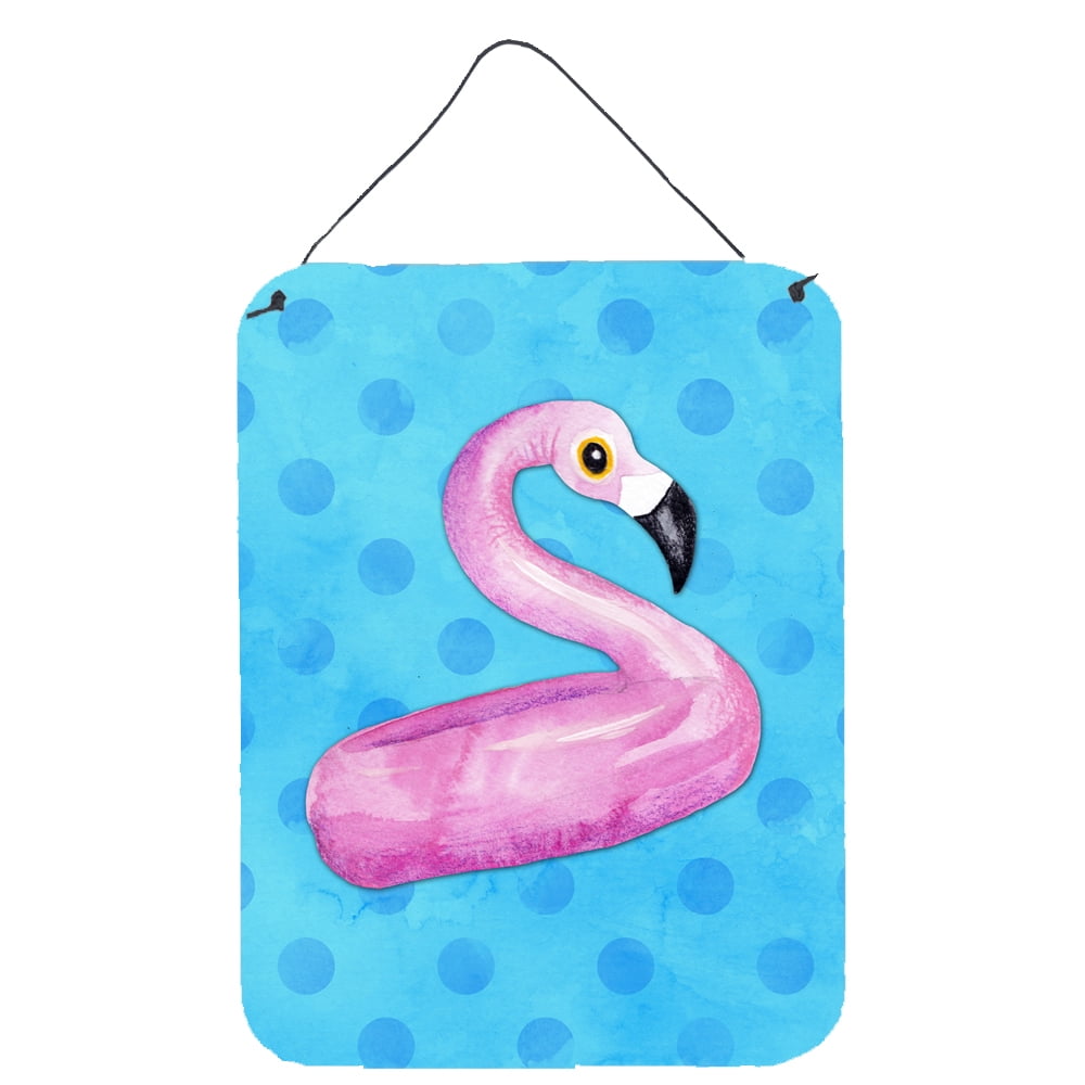 Carolines Treasures BB8256DS1216 Flamingo Floaty Blue Polkadot Wall or ...