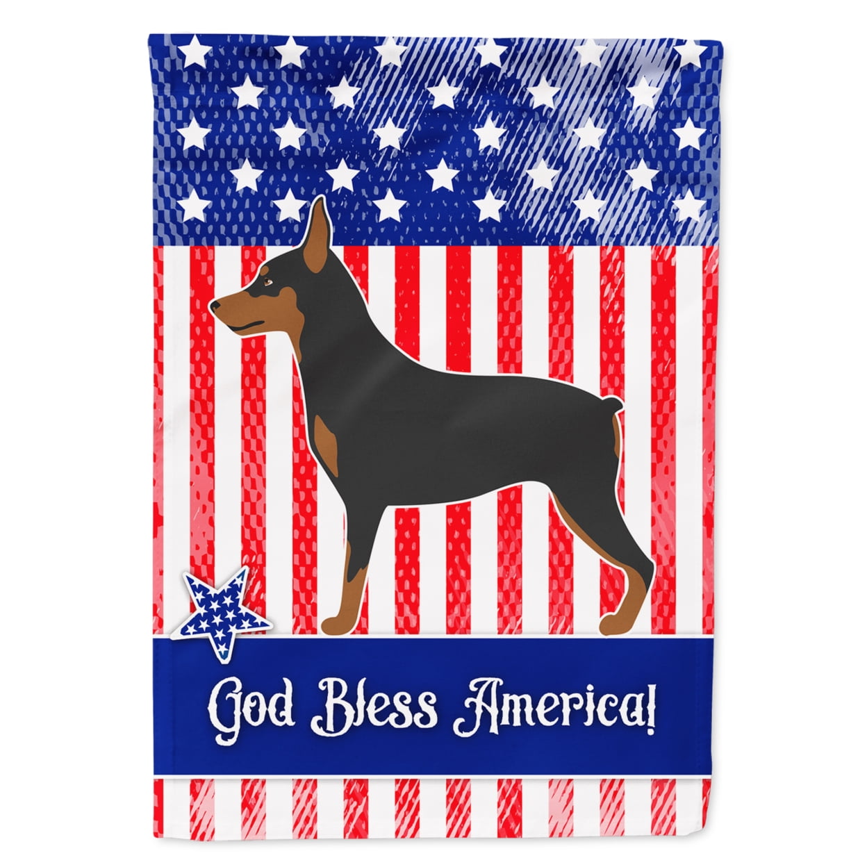 Carolines Treasures BB8404GF Miniature Pinscher American Flag Garden ...